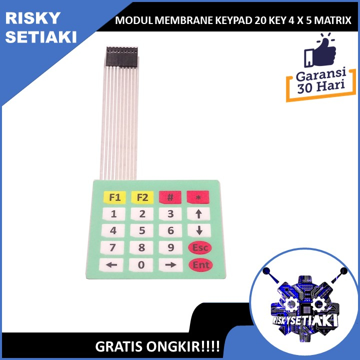 Jual MODUL MEMBRANE SWITCH KEYPAD 20 KEY 4 X 5 MATRIX ARRAY 4X5 9 PIN | Shopee Indonesia