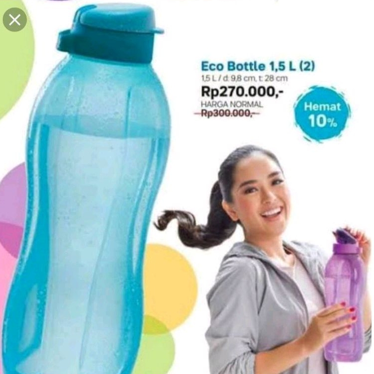 Jual Tupperware Eco Bottle ukuran 1,5 ml,(ready warna merah ) | Shopee ...