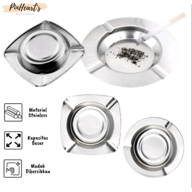 Jual ASBAK STAINLESS STEEL / ASBAK CAFE STAINLESS STEEL MODEL BULAT DAN ...