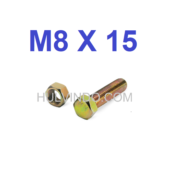 Jual BAUT MUR HEX KUNING M8 X 15 | Shopee Indonesia