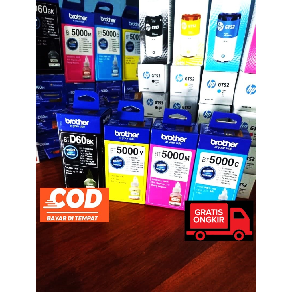 Jual 1 SET 4 PCS Tinta Brother BTD60BK & BT5000 PREMIUM ORI (1SET) Printer : DCP T 220W, T 310 ...
