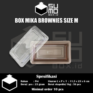 Jual Mika brownies M tebal / Box mika brownies / kotak brownies / mika kue kotak MEDIUM B-20 ...