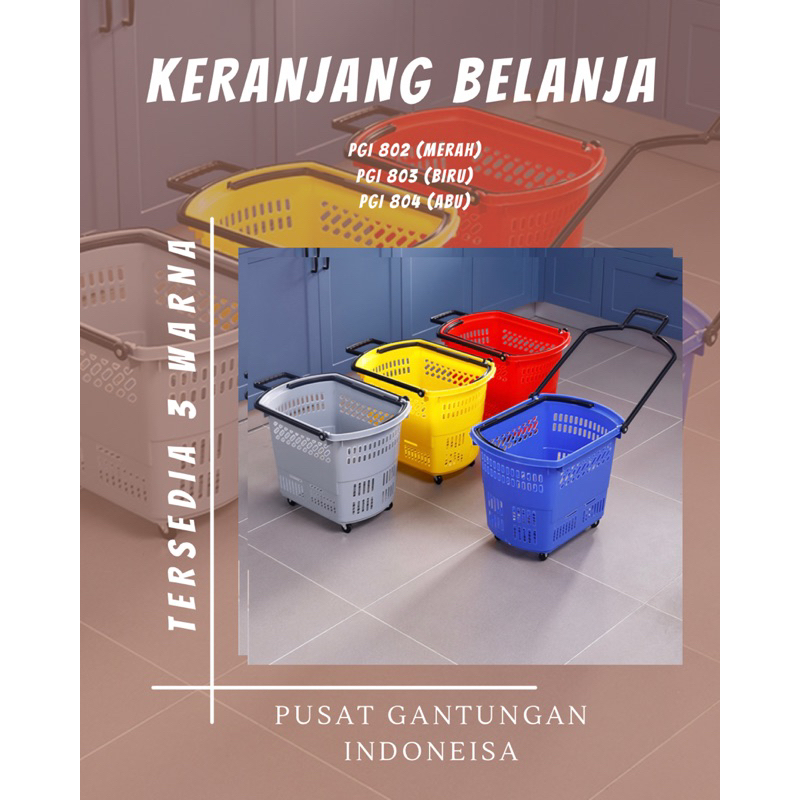 Jual Keranjang Belanja Troli 4 Roda / Trolley Roda PGI802 803 804 820 ...