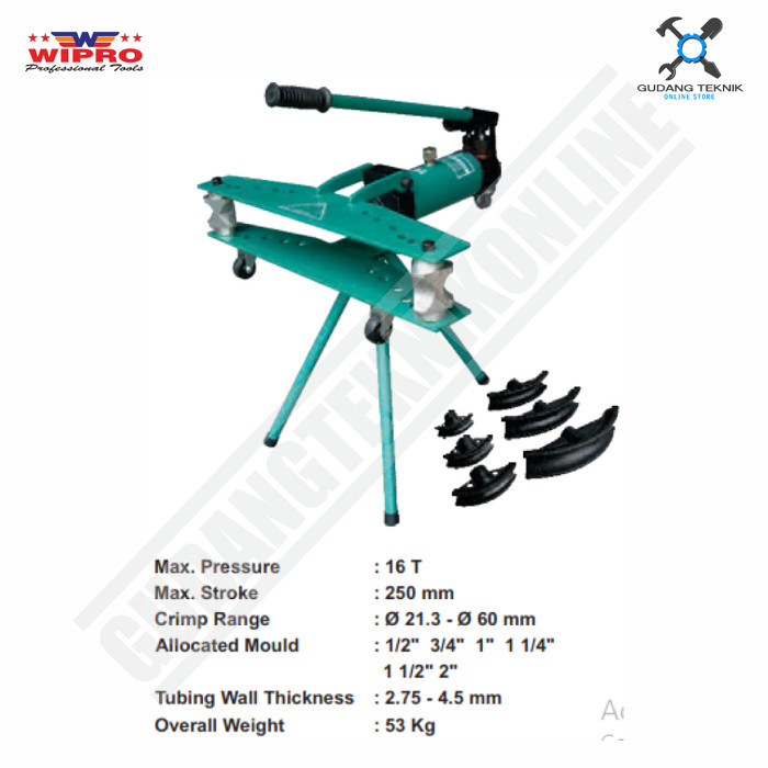 Jual Alat Penekuk Pipa Hidrolik Ukuran 1/2" - 2" SWG2 WIPRO / Alat ...