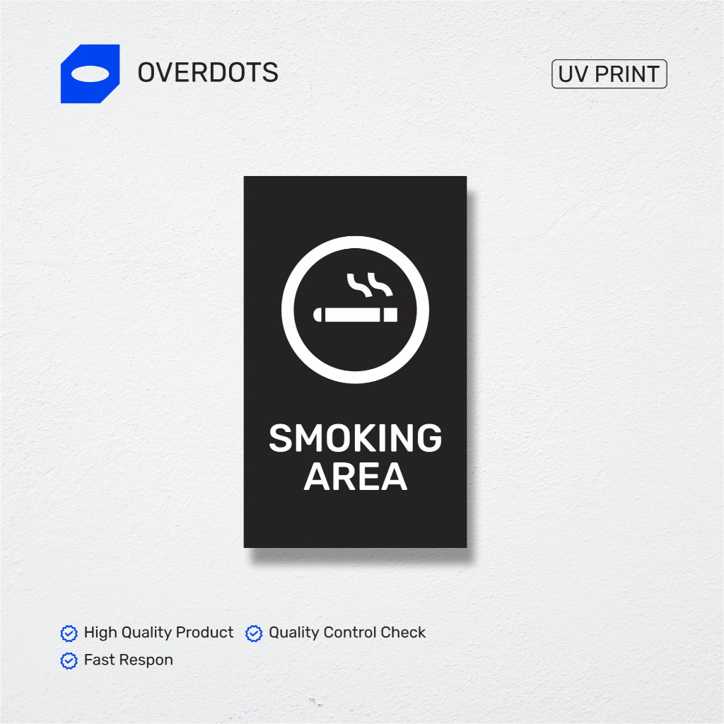 Jual Overdots Sign Smoking Area Label Akrilik Dilarang Merokok Tempel ...