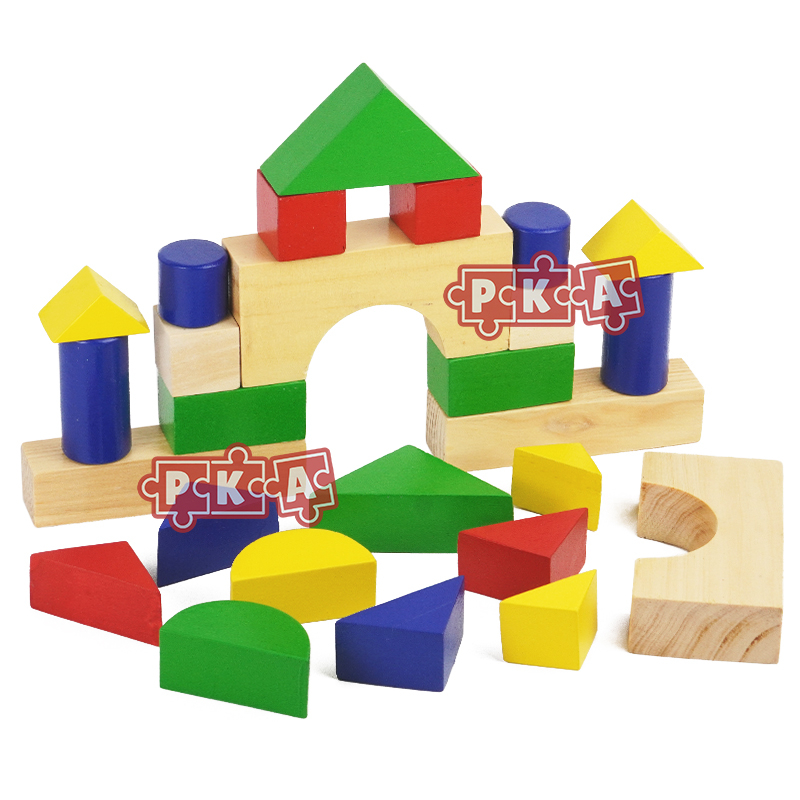 Jual Mainan Edukasi Kayu Anak Balok Susun 26 Pc City Block Block Susun ...