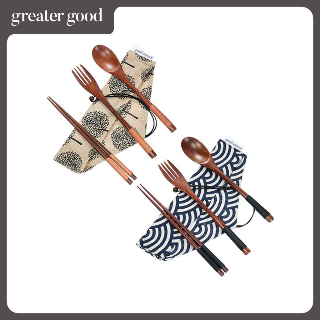 Jual Greater Good - Reusable Wooden Cutlery Set / Set Alat Makan Travel ...