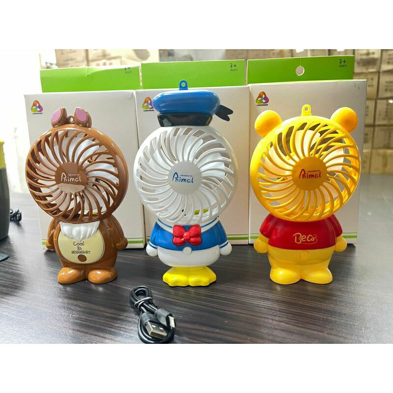 Jual Kipas Angin Mini Fan Cute Animal Kipas Karakter Portable Kartun ...