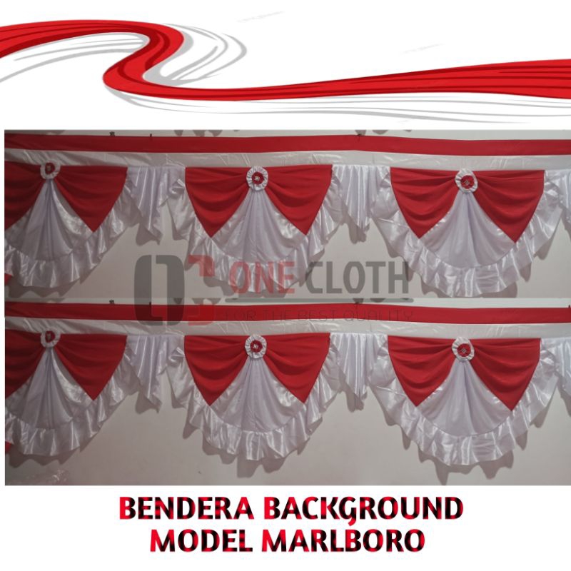 Jual Bendera Panjang Merah Putih Model YKS/Marlboro 10 Gelombang Untuk ...
