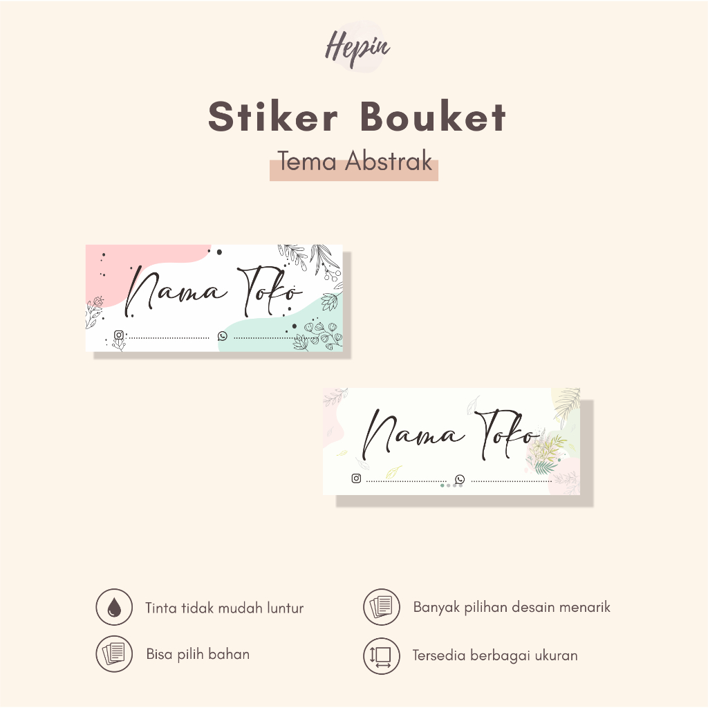 Jual (isi 90 pcs )Sticker Buket Bunga tema ABSTRAK / Stiker bouquet ...