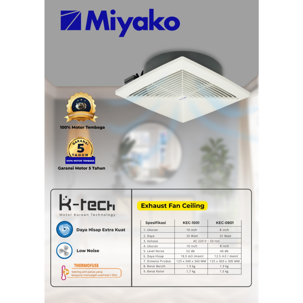 Jual Kipas Angin Miyako KEC-0801 Exhaust Fan 8 inch | Shopee Indonesia