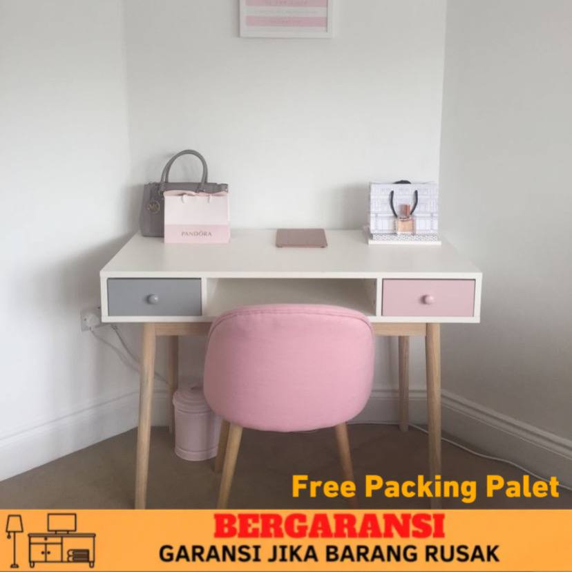 Jual Meja belajar meja korean style meja rias 2 laci meja sudut meja ...