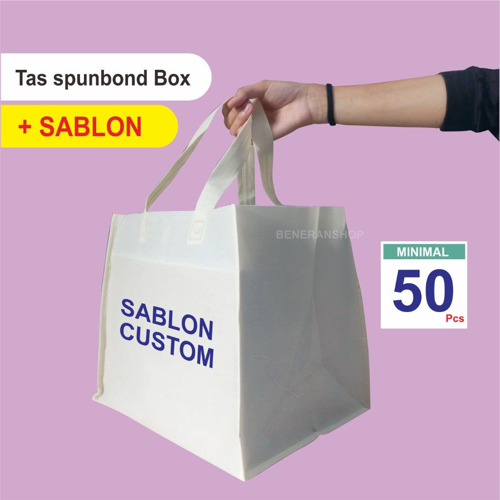 Jual Tas spunbond Box sablon - Nasi kotak / kue | Shopee Indonesia