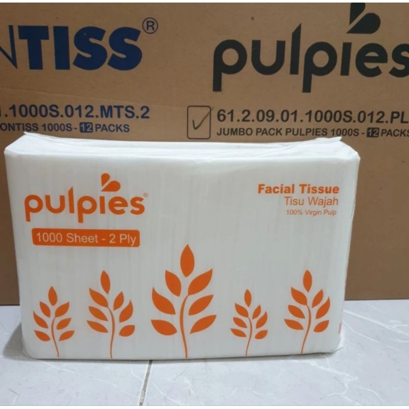 Jual PULPIES Facial wajah Tisu Tissu Tissue Pulpies 1000 gr 2 sheet ...