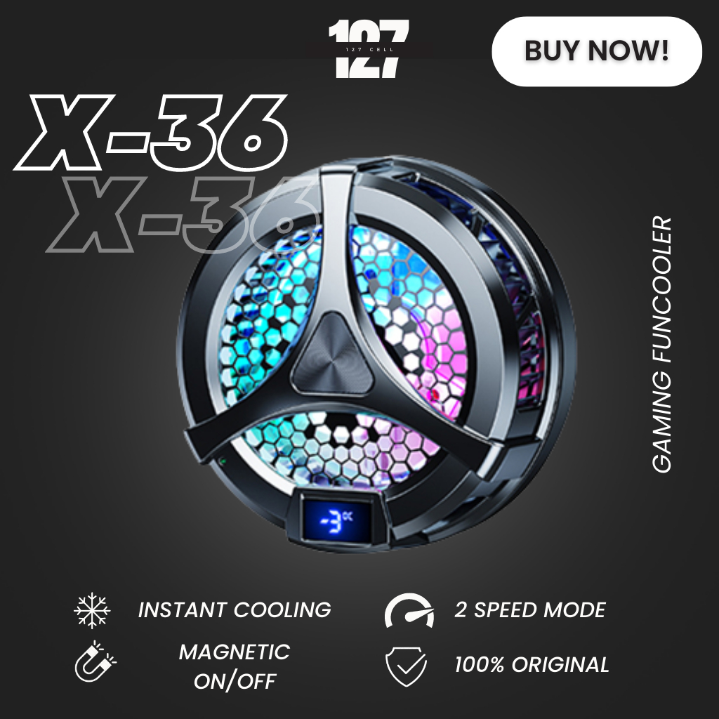 Jual X36 Funcooler Kipas Gaming Radiator Pendingin HP Magnet Fan Cooler Cooling Fan HP MLBB PUBG ...