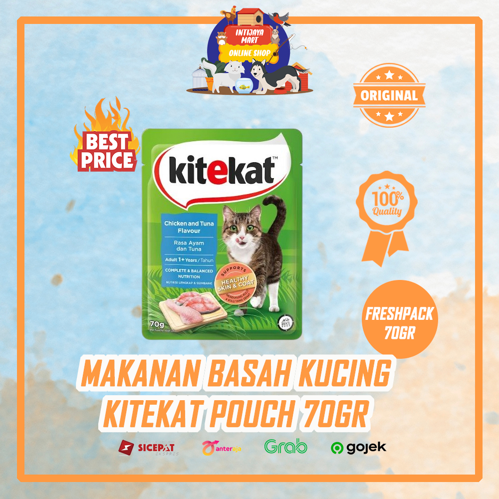 Jual Makanan Kucing | makanan basah | KITEKAT POUCH 70gr | Shopee Indonesia