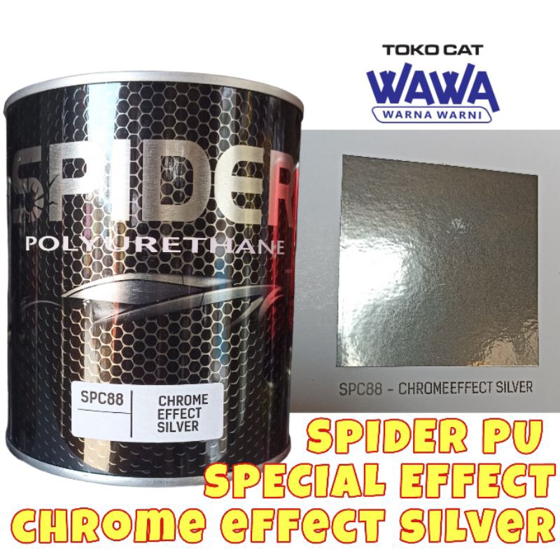 Jual cat spider pu special effect chrome effect silver 1kg/ecer repack ...