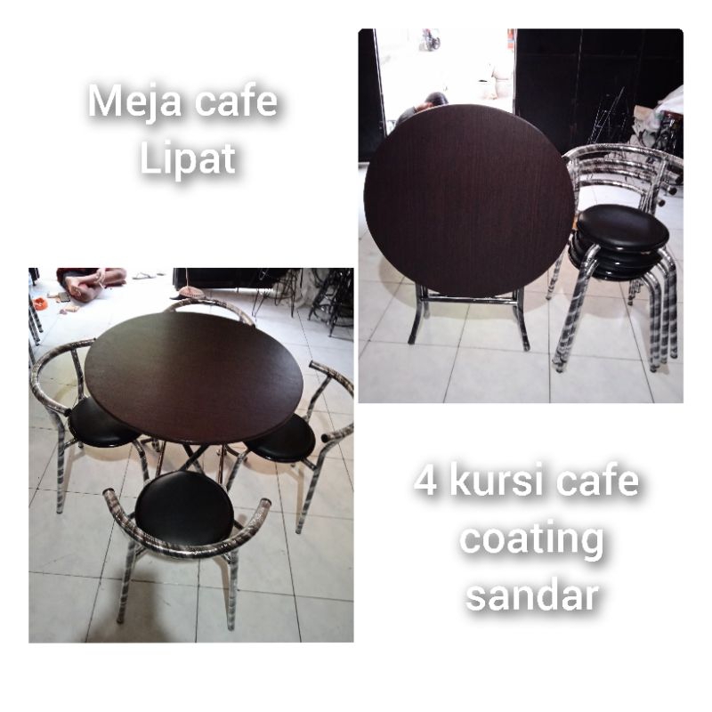 Jual 1 set meja cafe bulat ( 1'meja + 3 kursi ) meja cafe minimalis ...