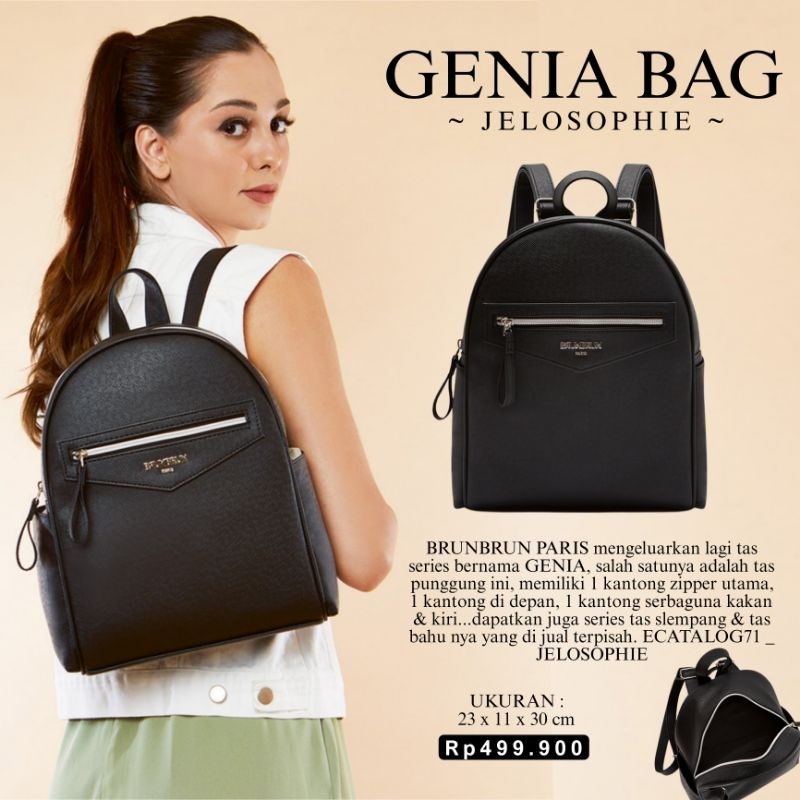 Jual B2 - TAS RANSEL GENIA | HALENA | RED BLACK DARK BROWN MAKAYLA NAVY ...