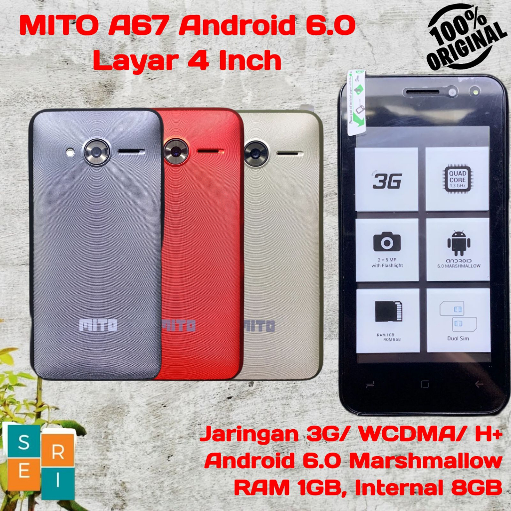 Jual HP MITO Android A67 CORE Jaringan 3G Promo Cuci Gudang Murah Meriah RAM 1GB Internal 8GB ...