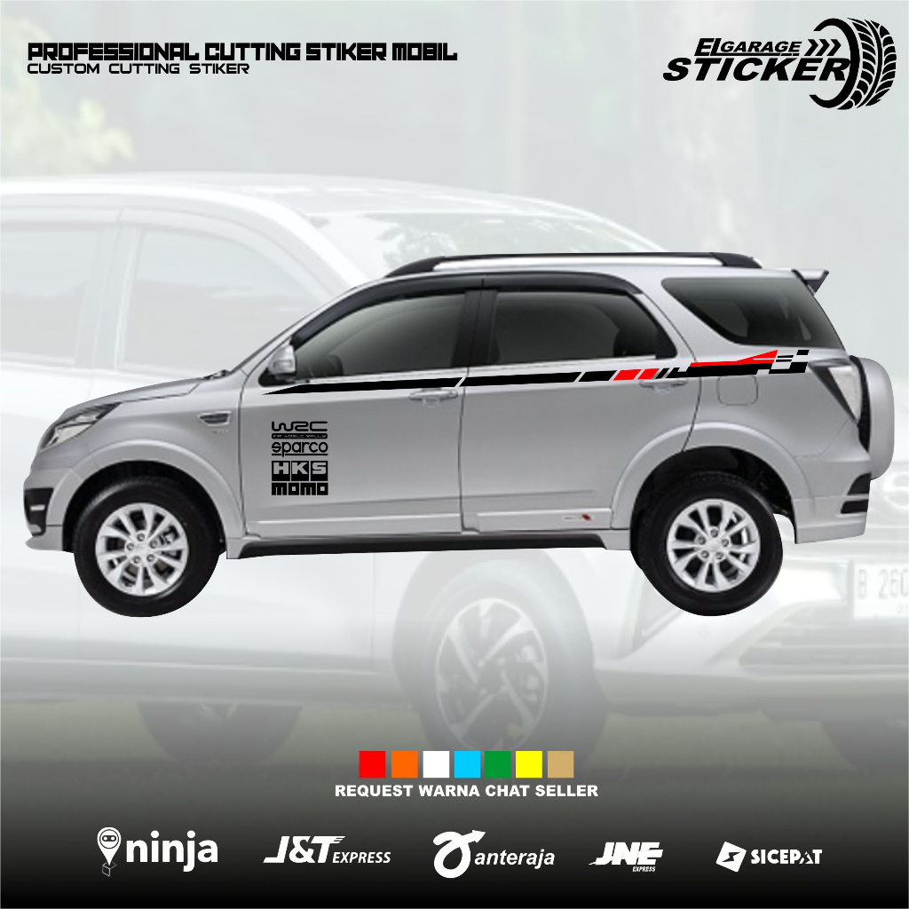 Jual Stiker mobil rush terios cutting stiker body samping list simple ...