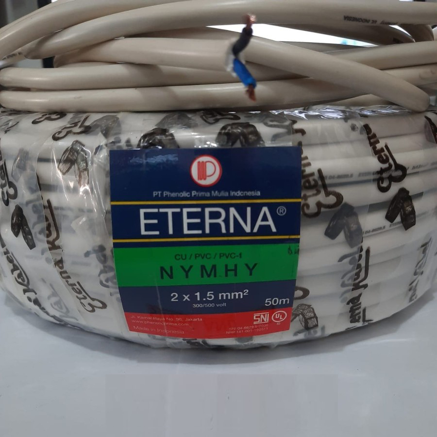 Jual KABEL ETERNA NYMHY 2 X 1.5 MM ISI 2 SERABUT TEMBAGA ( PER METER ) | Shopee Indonesia