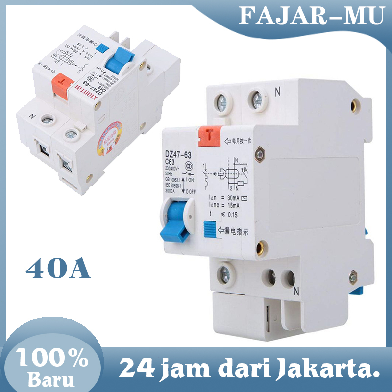Jual Anti ELCB 1P 30mA Leakage Circuit Breaker Household 10A 16A 20A ...