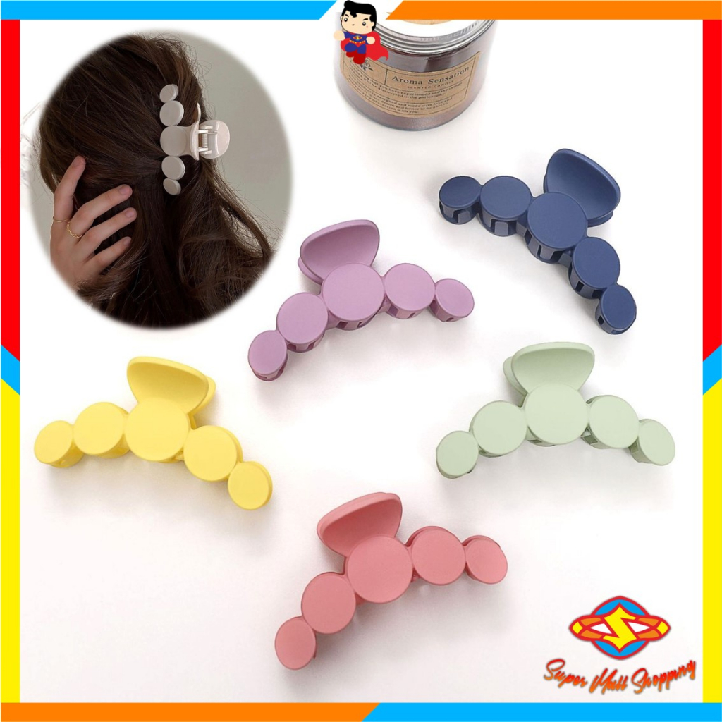 Jual SMS Jepit Rambut Motif Bulat Besar Doff Jepitan Korea Hair Claw ...