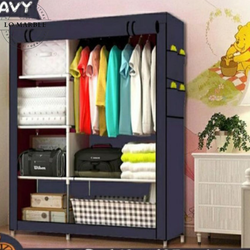 Jual Rak Lemari Pakaian Rak Baju dengan tutup resleting lemari kain ...