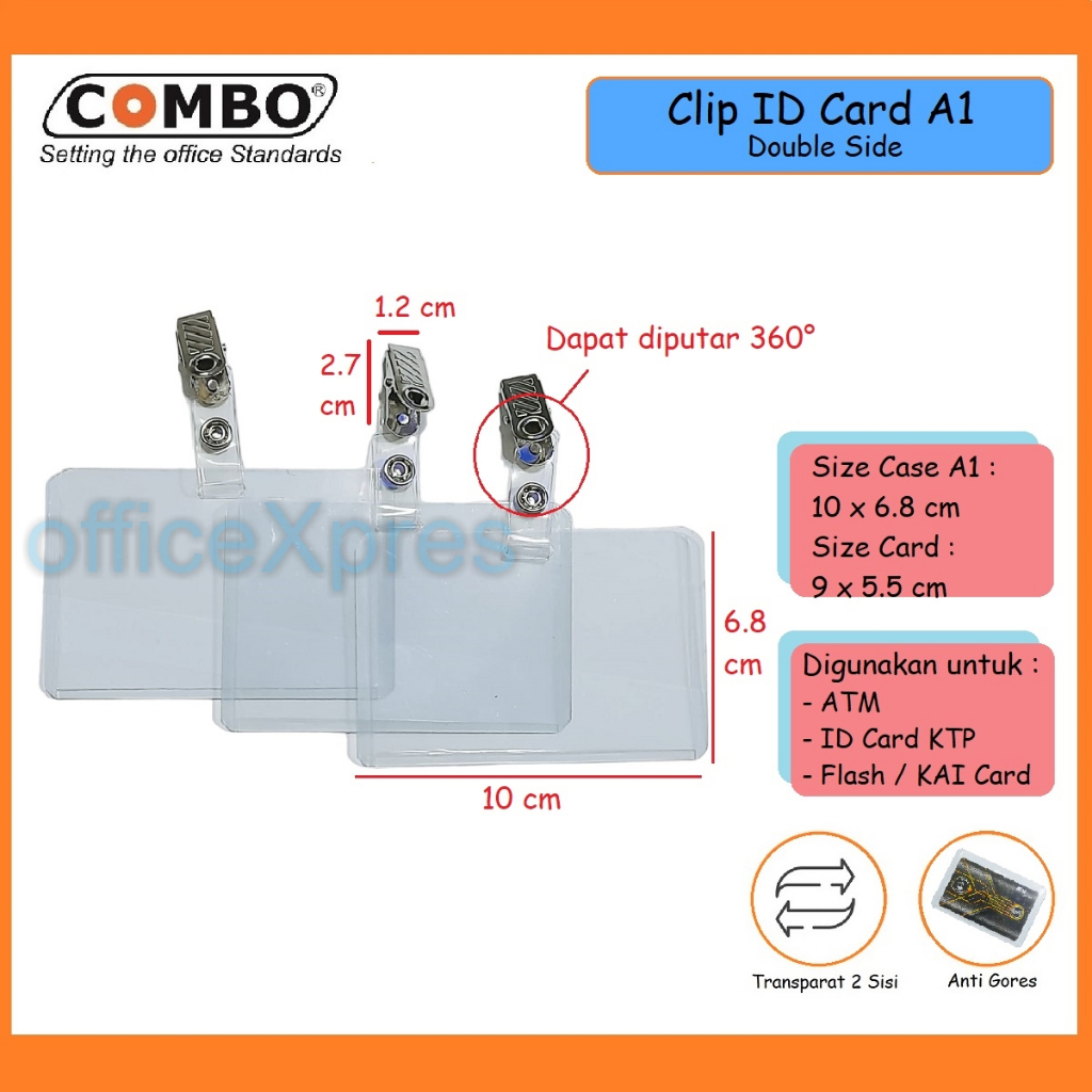 Jual ID Card Case A1 , B1 + Jepit / Id Card Set / Name Tag Plastik ...