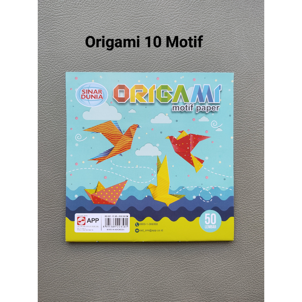 Jual Origami Paper Sidu Kertas Lipat Sinar Dunia 10 Motif Corak Ukuran ...