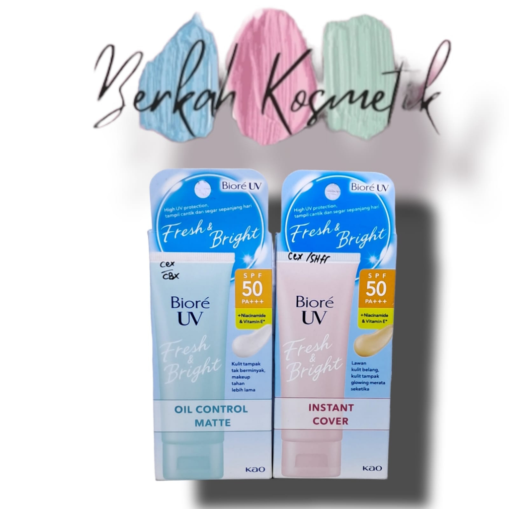 Jual BIORE UV Fresh & Bright Instant Cover Sunscreen SPF 50+ PA+++ Oil Control Matte // Instant ...