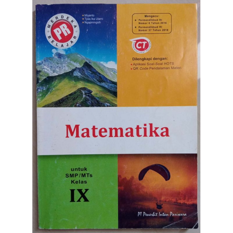 Jual BUKU PR MATEMATIKA KELAS IX SMP/MTS PENERBIT INTAN PARIWARA | Shopee Indonesia