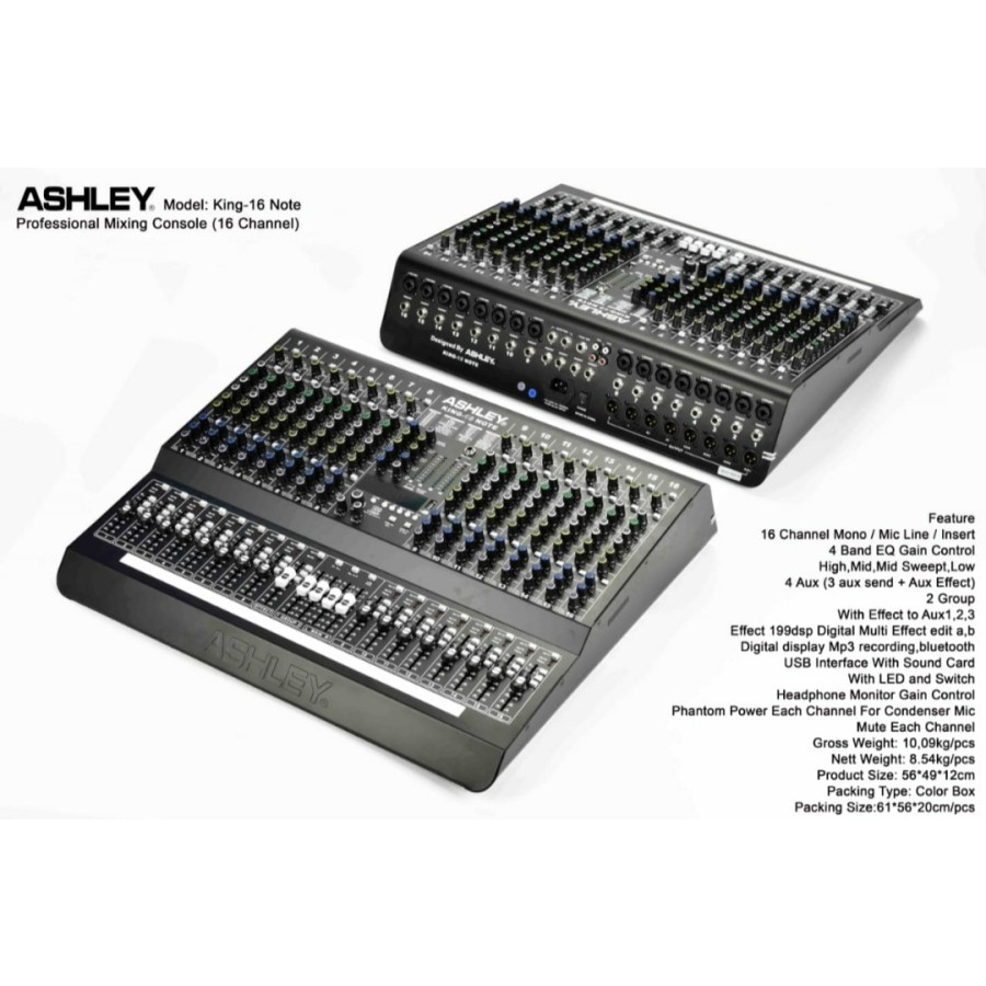 Jual Mixer ASHLEY KING 16 NOTE / KING16 NOTE ORIGINAL 16 CHANNEL ...