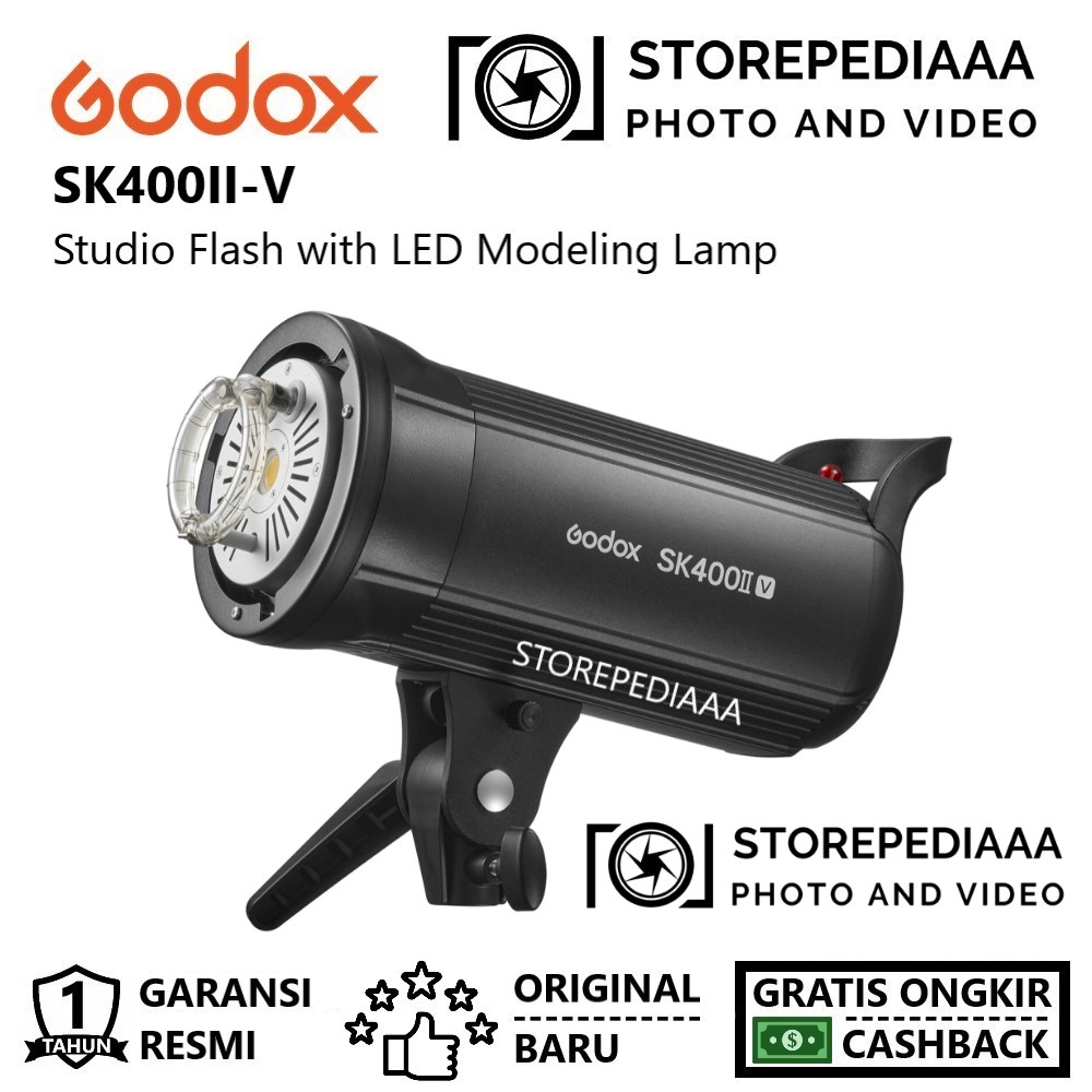 Jual Godox SK400II-V Studio Flash with LED Modeling Lamp SK 400 II ...