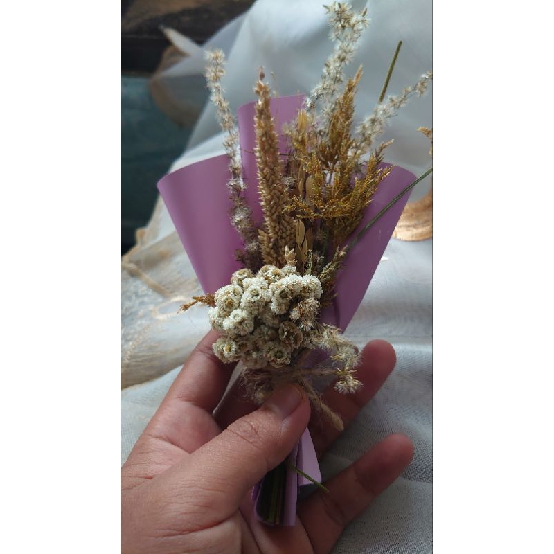 Jual Mini buket bunga kering, buket mini, dried flower bouquet mini ...