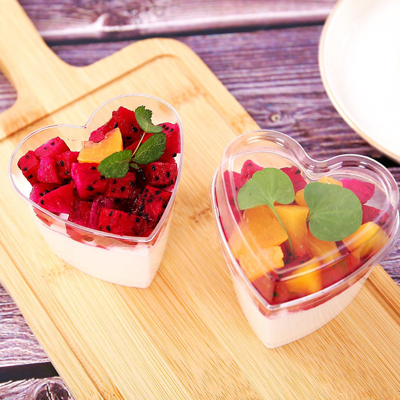 Jual Cup Puding Love Kotak Segitiga Gelas Mika Pudding Agar Dessert 10 ...