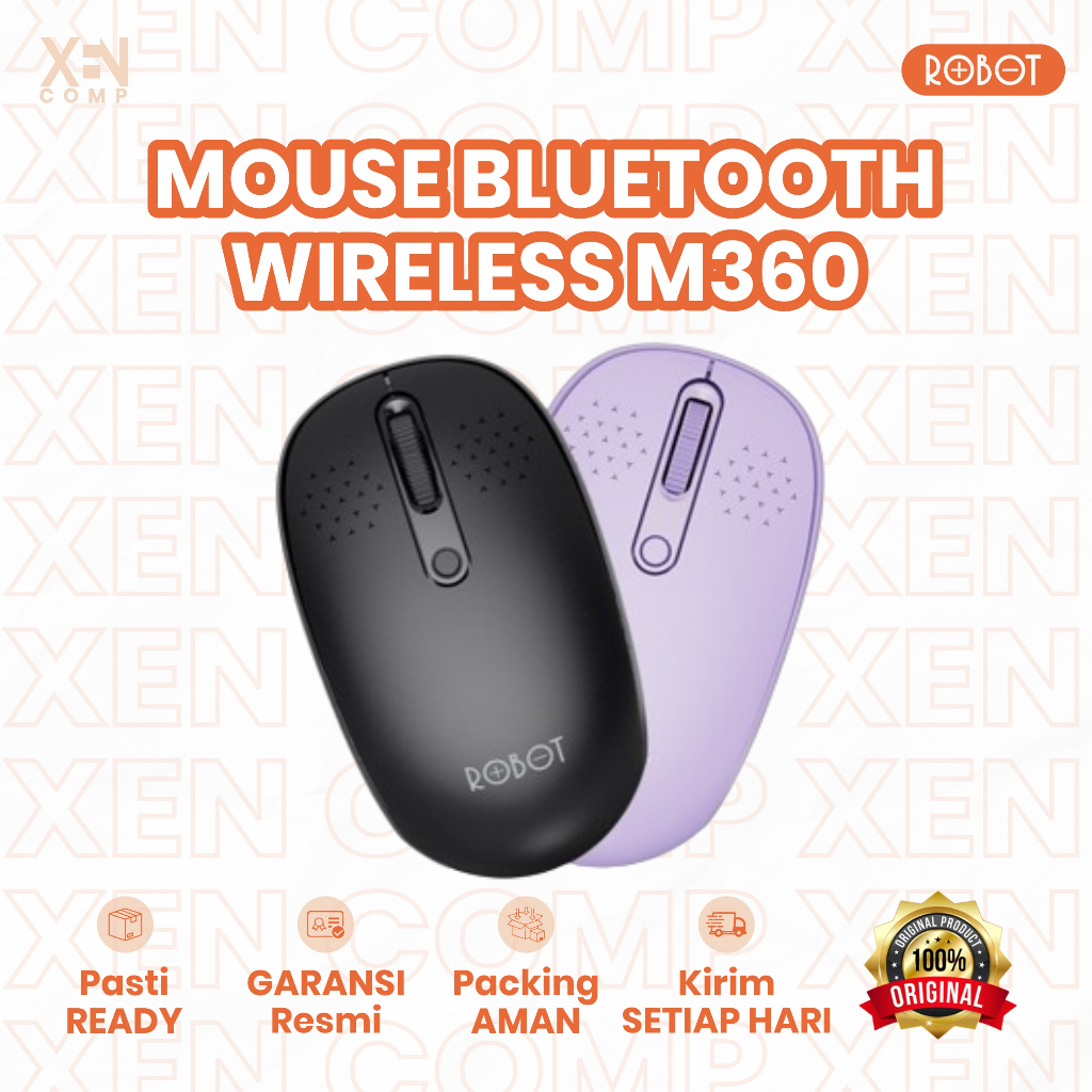 Jual Mouse Wireless Robot M360 Mouse Multi-Device Bluetooth+2.4G ...