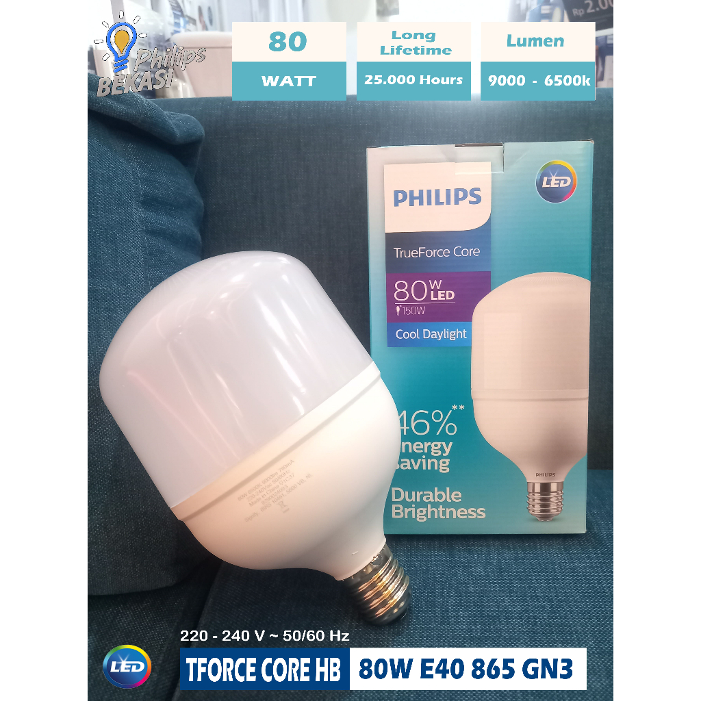 Jual Lampu Philips Led TForce Core HB 80W E40 865 GN3 | Shopee Indonesia