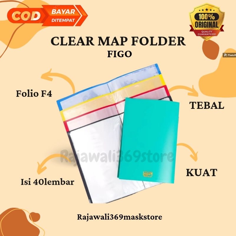 Jual CLEAR HOLDER FOLDER MAP ISI 40LEMBAR UKURAN FOLIO / F4 MERK FIGO ...