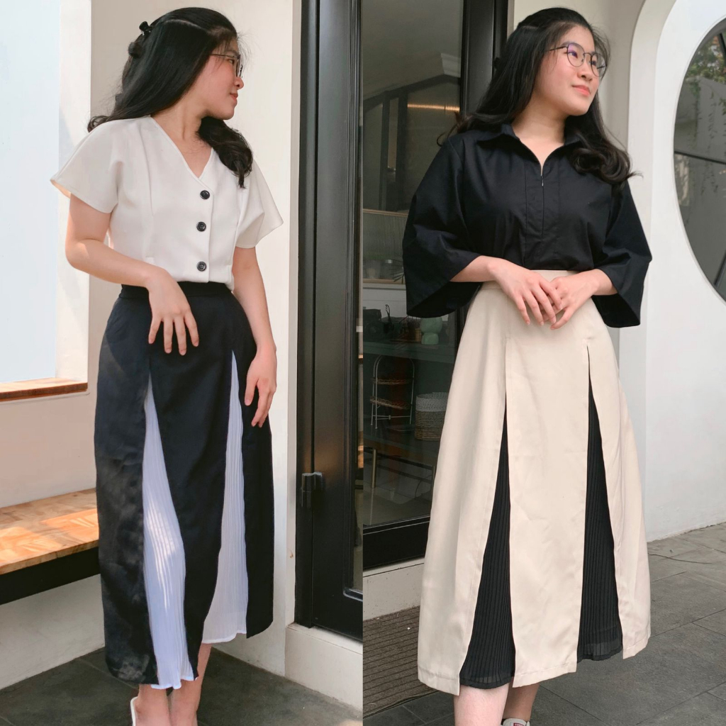 Jual Ivy Midi Skirt | rok panjang pattern motif kerja ngantor pantai ...