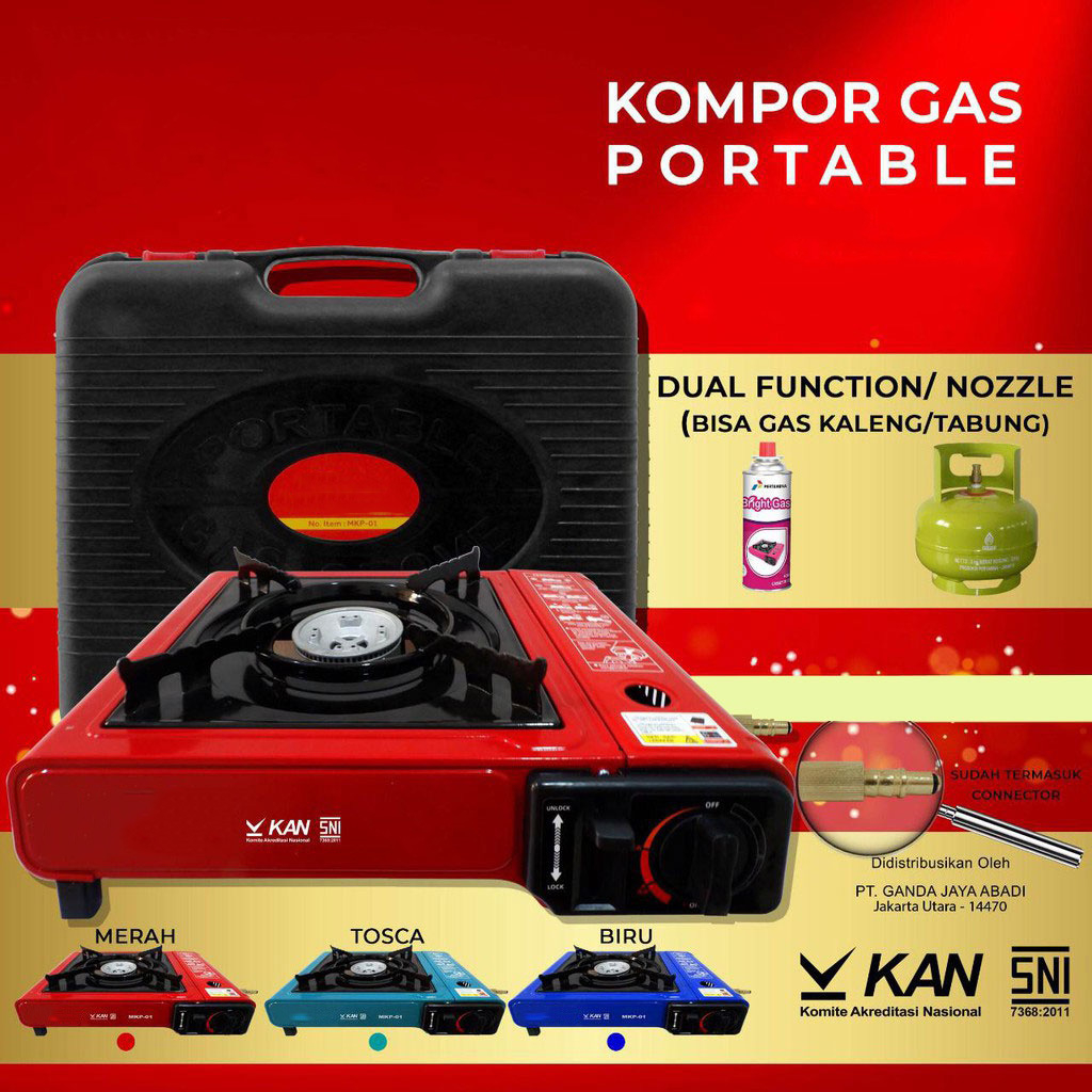 Jual Kompor Gas Portable 1 Tungku Dua Fungsi 2 in 1 Bisa Gas LPG / Gas ...