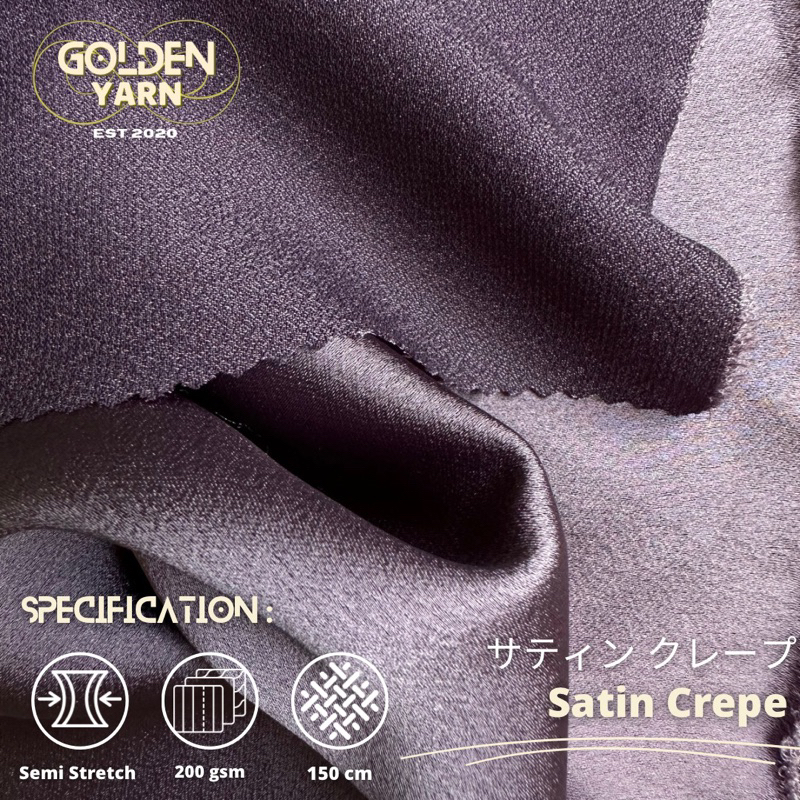 Jual Kain Satin Crepe Semi Stretch Premium | Kain Satin Premium Murah 1 ...