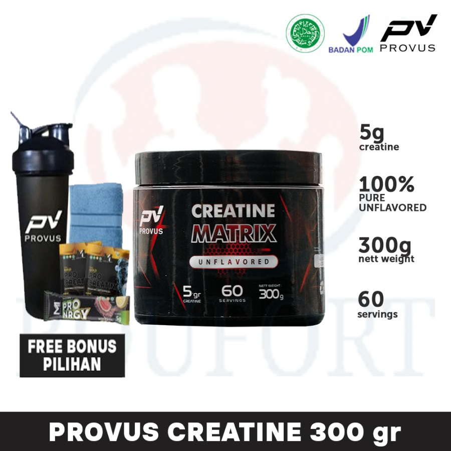 Jual PROVUS CREATINE Matrix 300 Gram 60 Serving Creapure Monohydrate ...