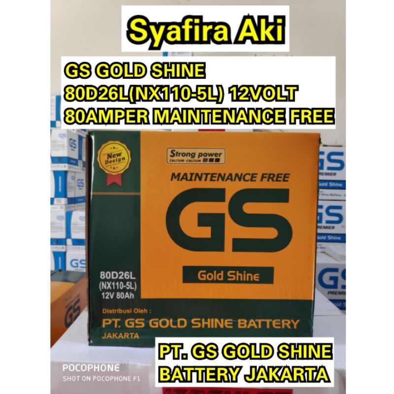 Jual Aki Mobil 80D26L GS GOLD SHINE (Pajero Sport,Fortuner innova ...