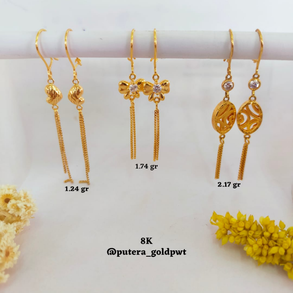 Jual Anting Emas model Itali kadar 8K/37.5% | Shopee Indonesia