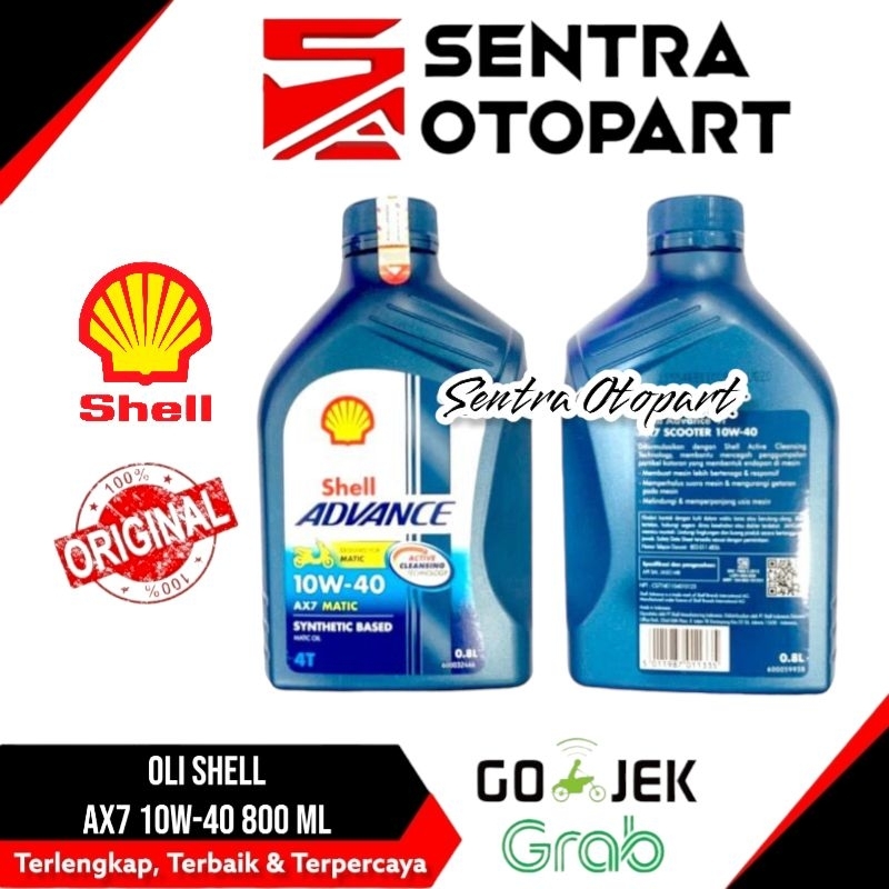 Jual Oli motor shell advance matic ax7 4t 10w 40 800ml 0.8l original ...
