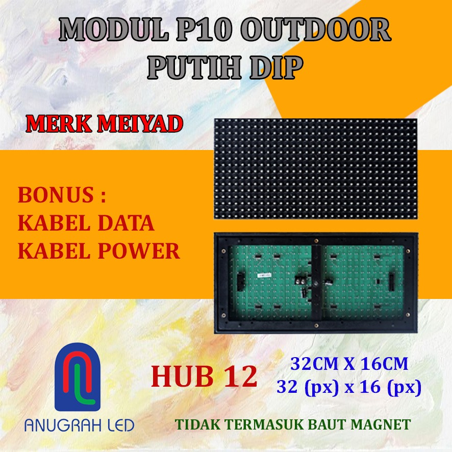 Jual MODUL LED PANEL RUNNING TEXT OUTDOOR P10 DIP PUTIH MEIYAD | Shopee ...