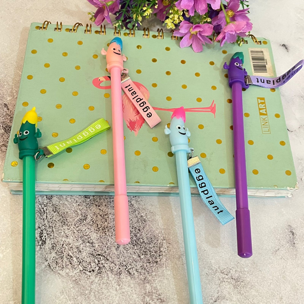 Jual Pulpen Gel Karakter Sayur Terong emoji Pen Bisa Hapus Pena Gel ...