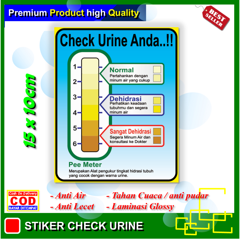Jual Stiker check urine anda sticker pee meter klinik rumah sakit ...